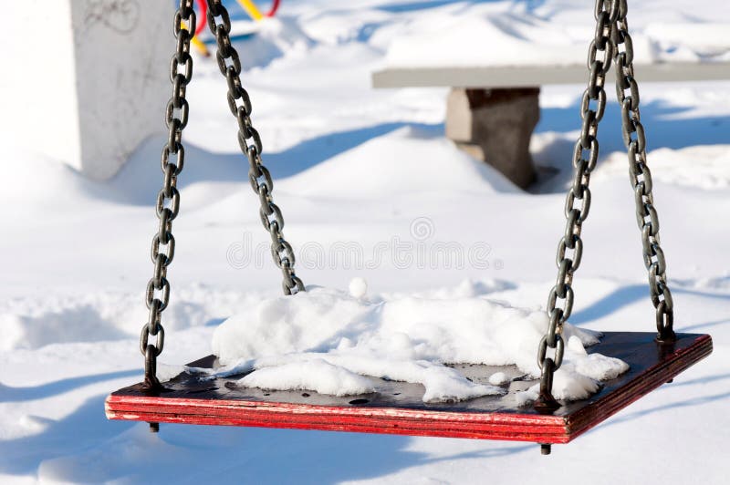 Winter swing stock image. Image of rope, close, park - 32200047