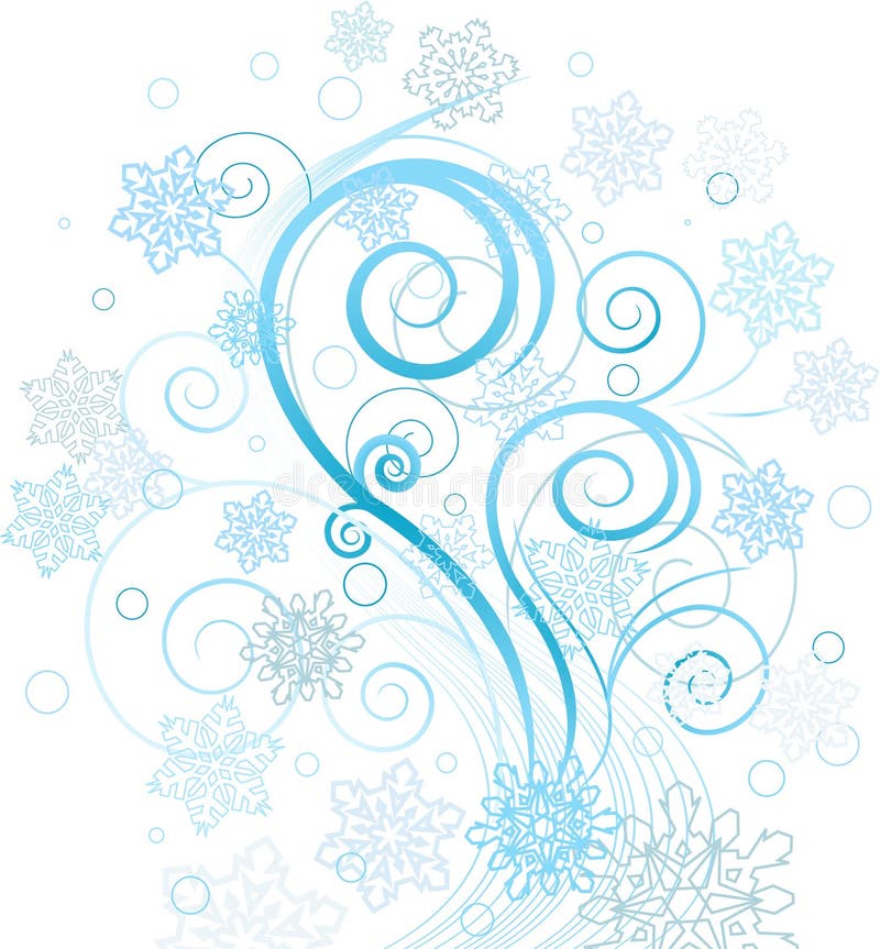 Winter swirl stock vector. Illustration of element, snowflakes - 17596089
