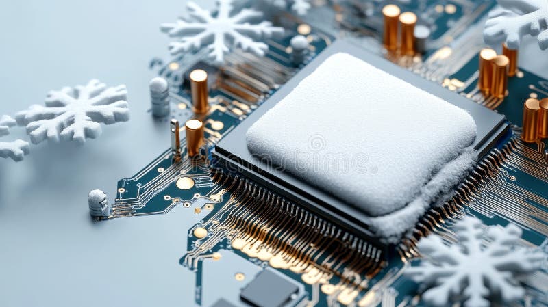 Frozen Circuit Board Technology Winter Technology Cooling Efficiency ...