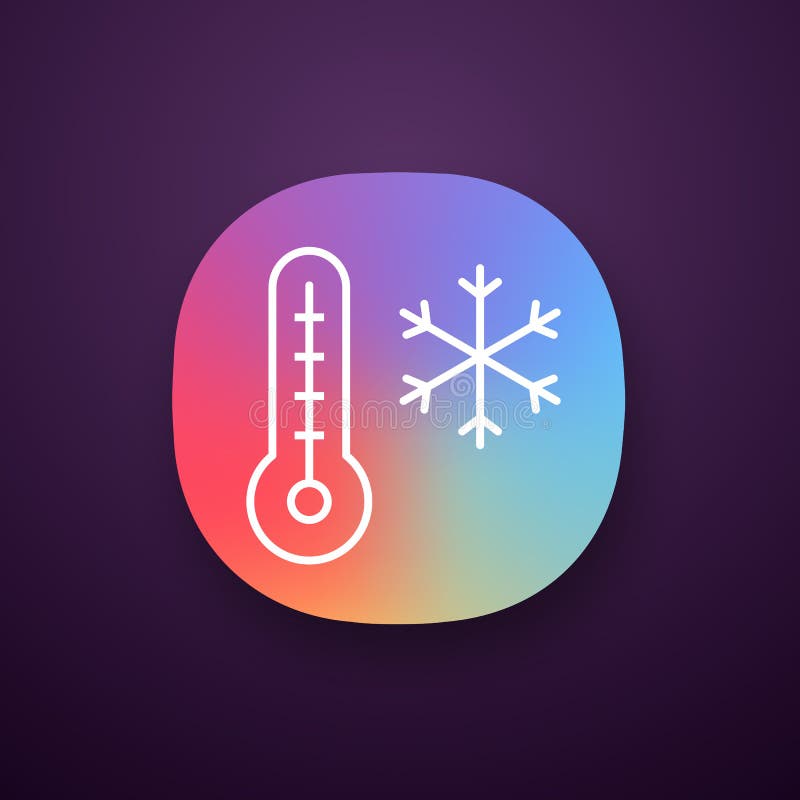 Winter Temperature App Icon Stock Vector - Illustration of meter ...