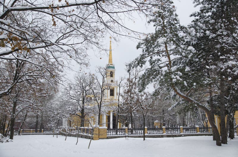 Winter Temple stock photo. Image of shadow, campaign - 48282204