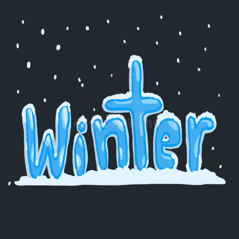 Winter Text Design Cold Snow Season Font Character Stock Illustration ...
