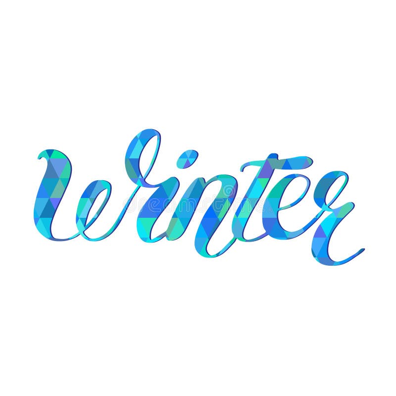 Winter, Text Design. Vector Calligraphy Lettering Handwritten, T Stock ...