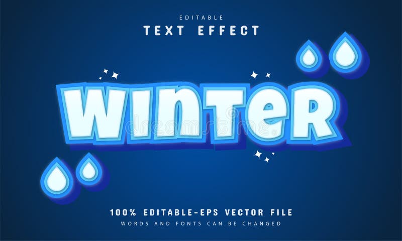 Winter text effect design stock vector. Illustration of golden - 255765438