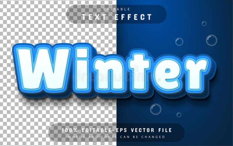 Winter Text Effect Editable Stock Vector - Illustration of text ...