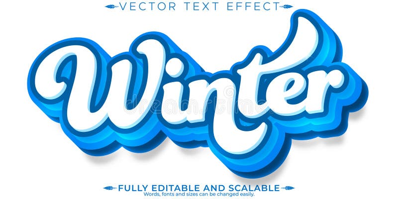 Winter Text Effect, Editable Cold and Snow Customizable Font Style ...