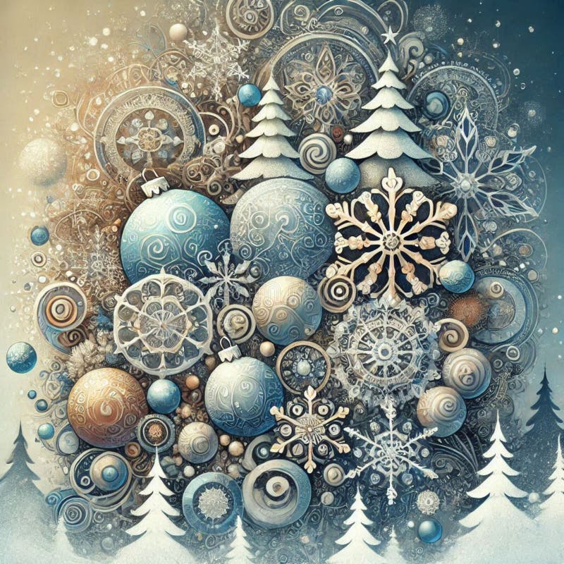 Winter Theme Abstract Background with Winter Items Stock Illustration ...