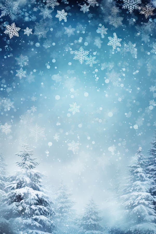 Winter Theme Background with Snow Flakes AI Generated Stock ...