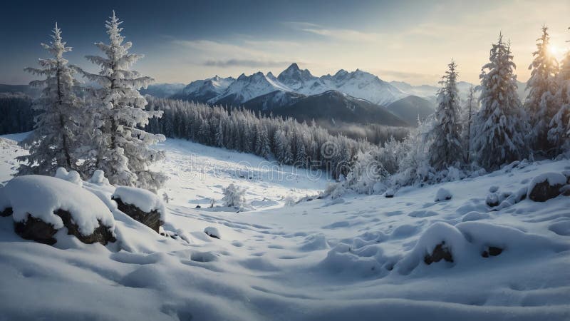 Winter Theme Horizontal Picture Collage Banner Ai Generated Stock ...