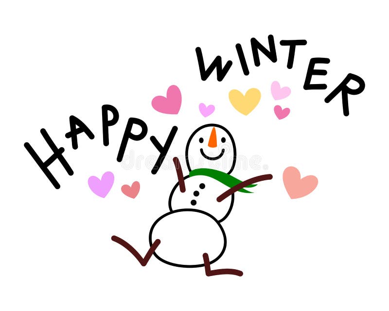 Winter Theme Text Image Isolated Snowman, Vector Illustration Stock ...