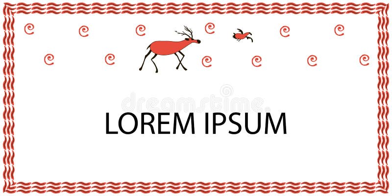 Winter Theme Web Banner with Winter Pattern and Deer. Vector ...
