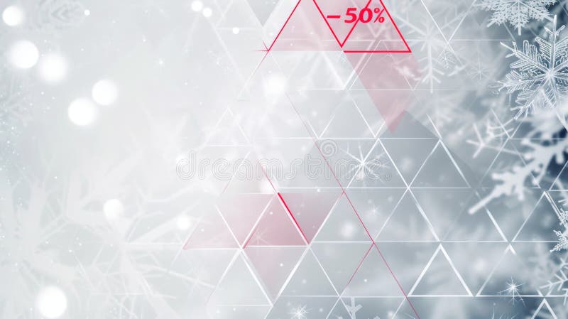 Winter-themed Geometric Abstract with Snowflakes Stock Image - Image of ...