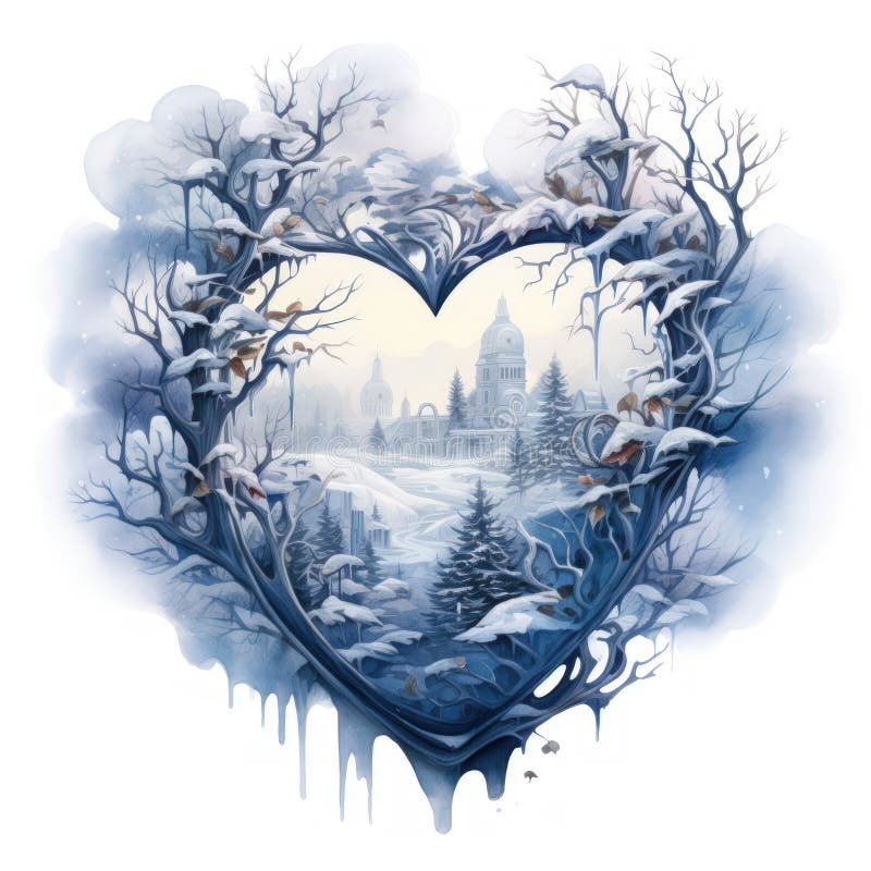Winterthemed Heart Stock Illustrations – 8 Winterthemed Heart Stock ...