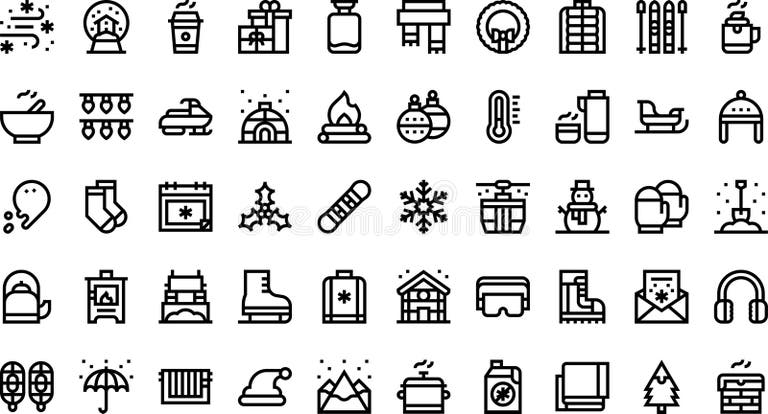 Winter Things Icons High-Quality Vector Icons Collection with Editable ...