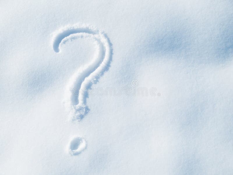 Winter Thoughts. a Question Mark Drawn in the Snow. Stock Photo - Image ...