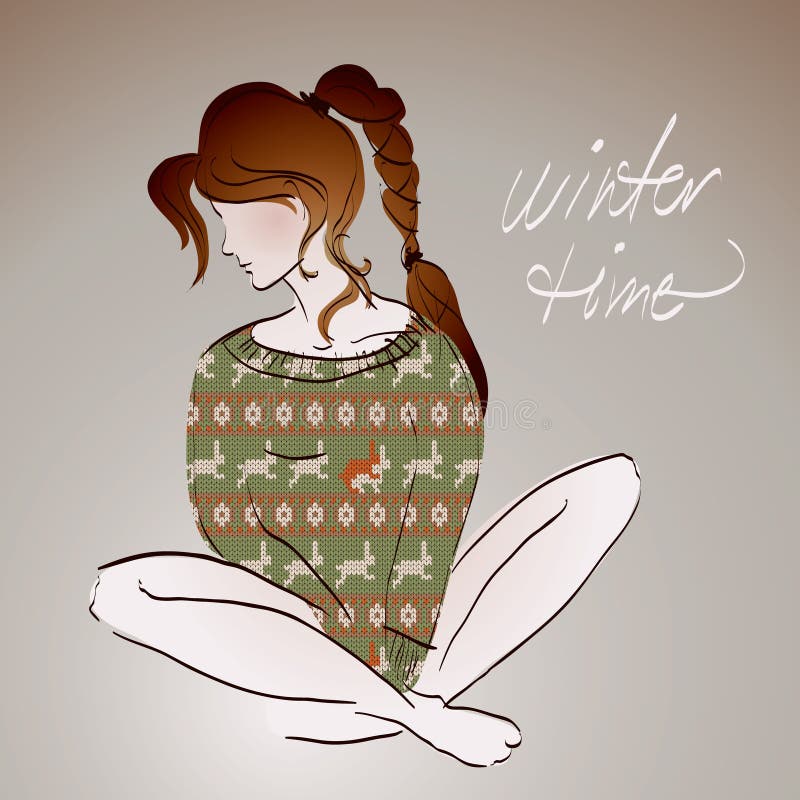 Winter time stock vector. Illustration of bunny, norwegian - 28790019