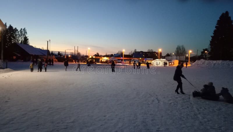 Winter Time, As Well As Fun People Around Editorial Stock Image - Image ...