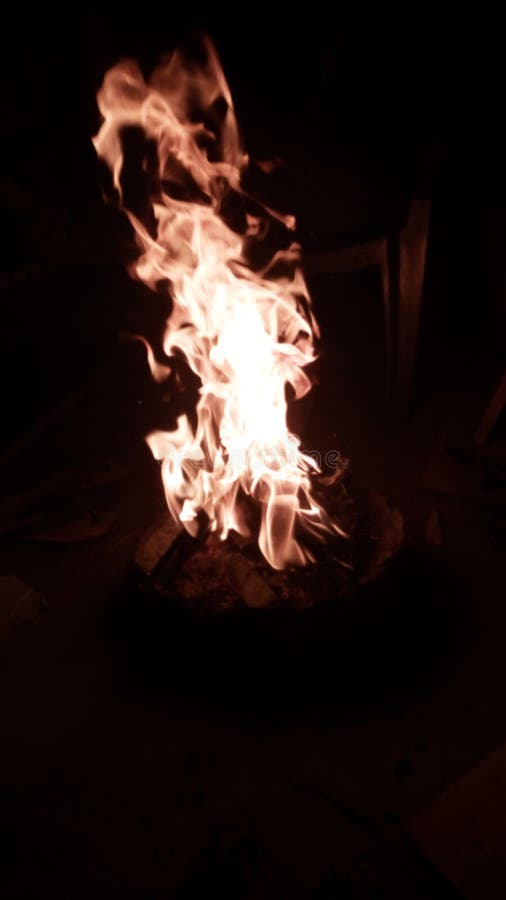 Winter Time Bonfire. Cold Days Stock Image - Image of burning, winter ...