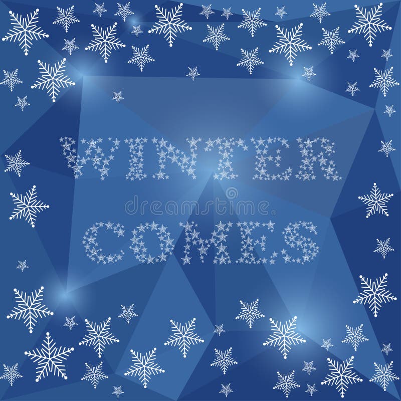 Winter Time Card Background on the Deep Blue Colored Triangles P Stock ...