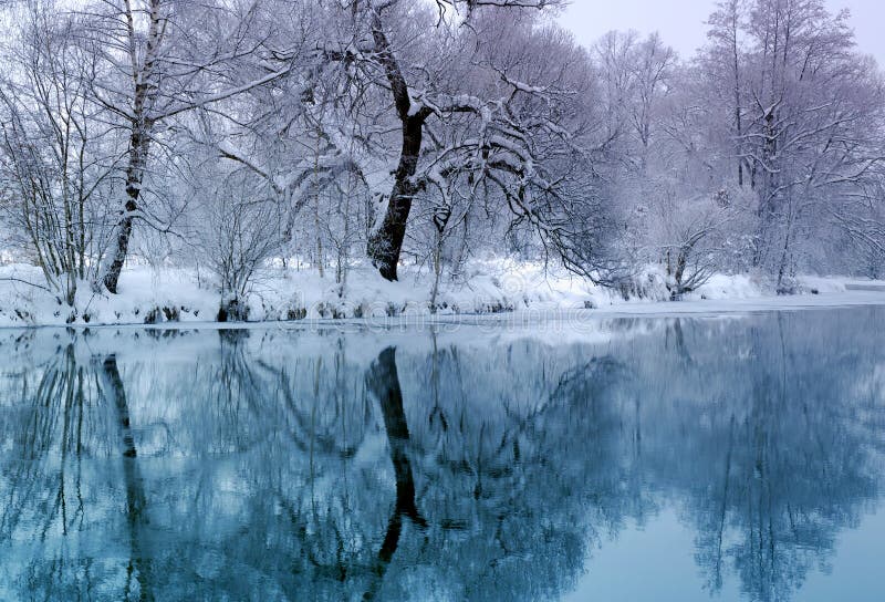 Winter time and cold river stock photo. Image of holiday - 12509264