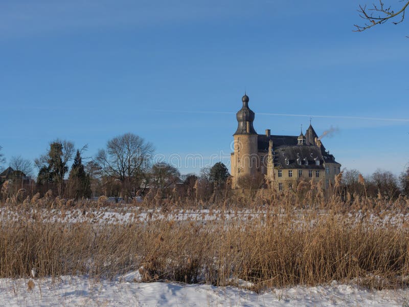 Winter Time at a German Castle Stock Photo - Image of time, garden ...