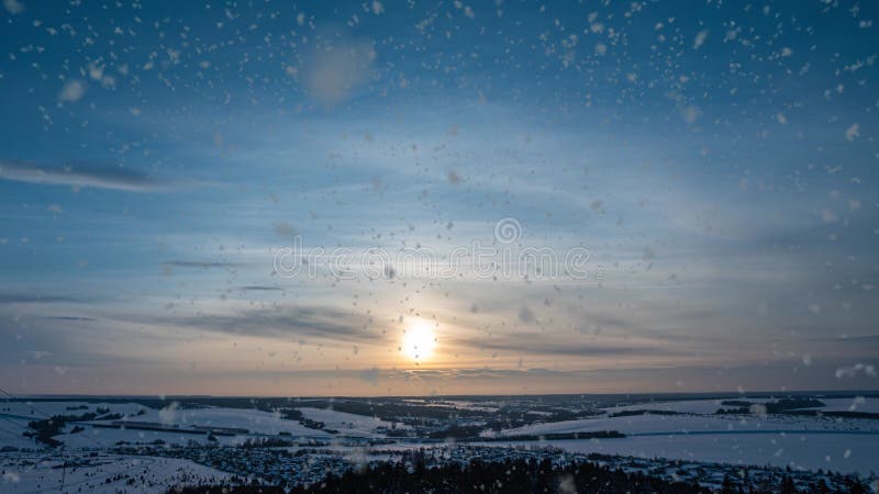 Winter Time Lapse of Clouds with a Great Perspective, Filmed from a ...