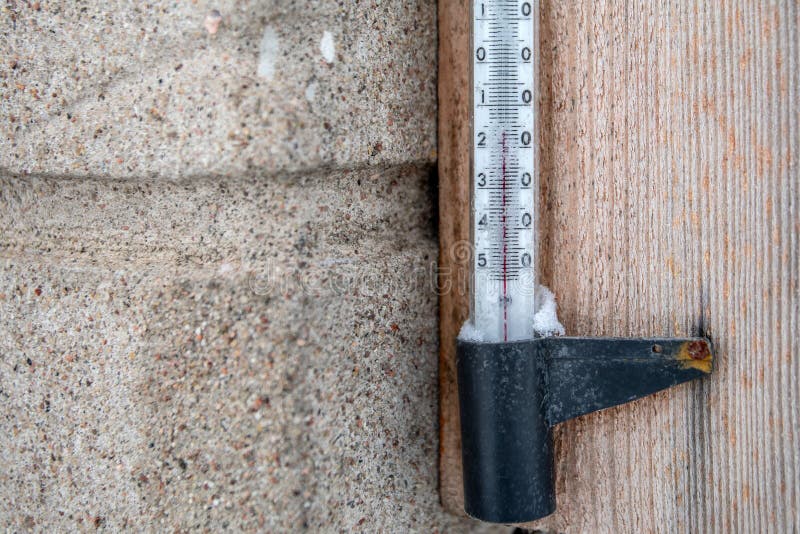 Winter Time. Thermometer Shows Low Temperatures in Celsius Stock Image ...