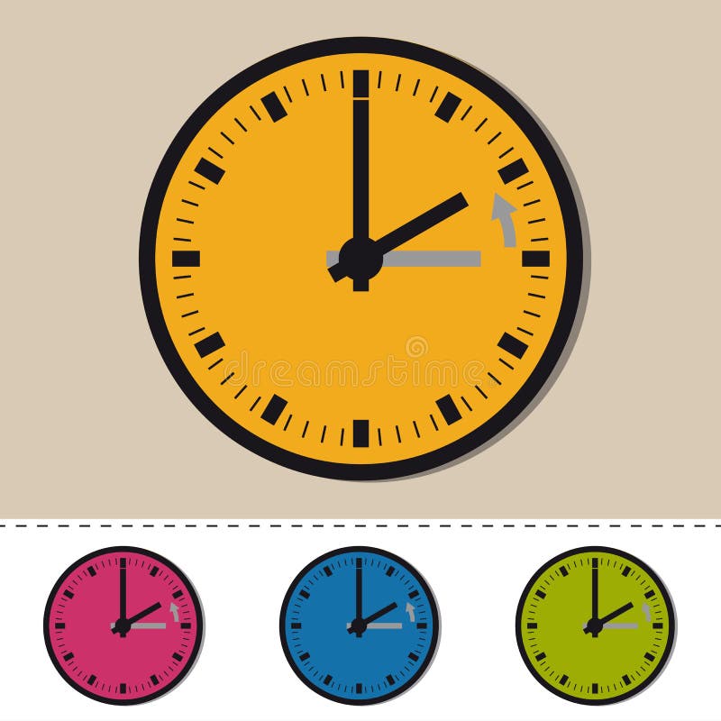 Winter Time - Time Lag Back - Colorful Vector Icon Set - Isolated on ...