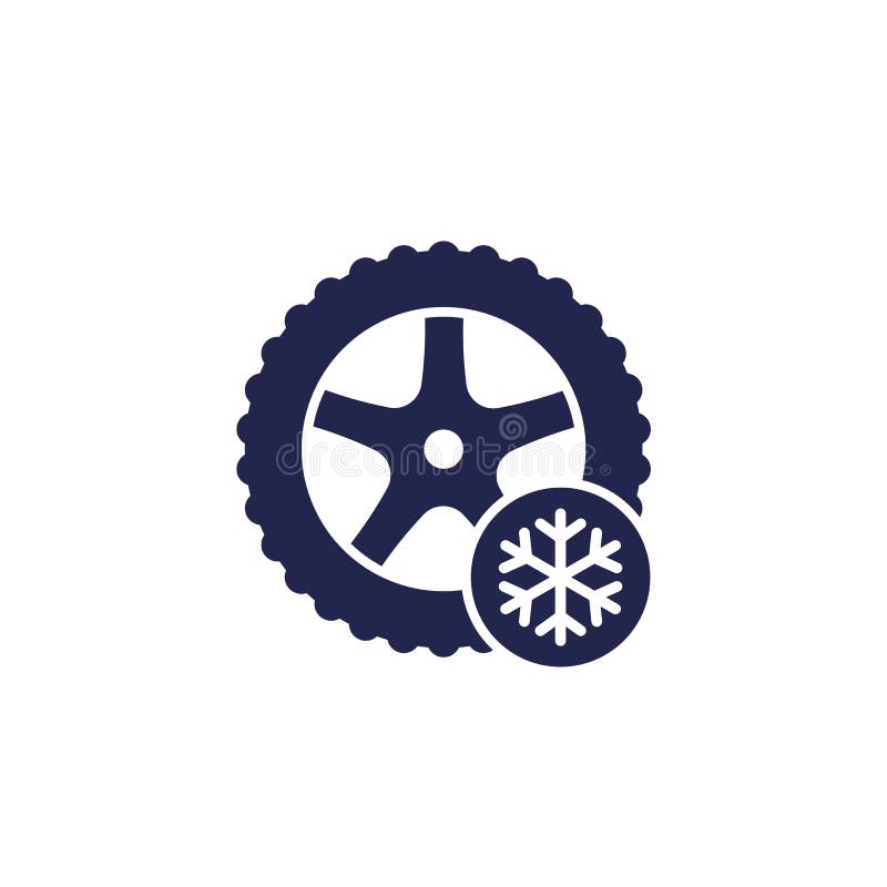 Winter tires icon on white stock vector. Illustration of icon - 268204606