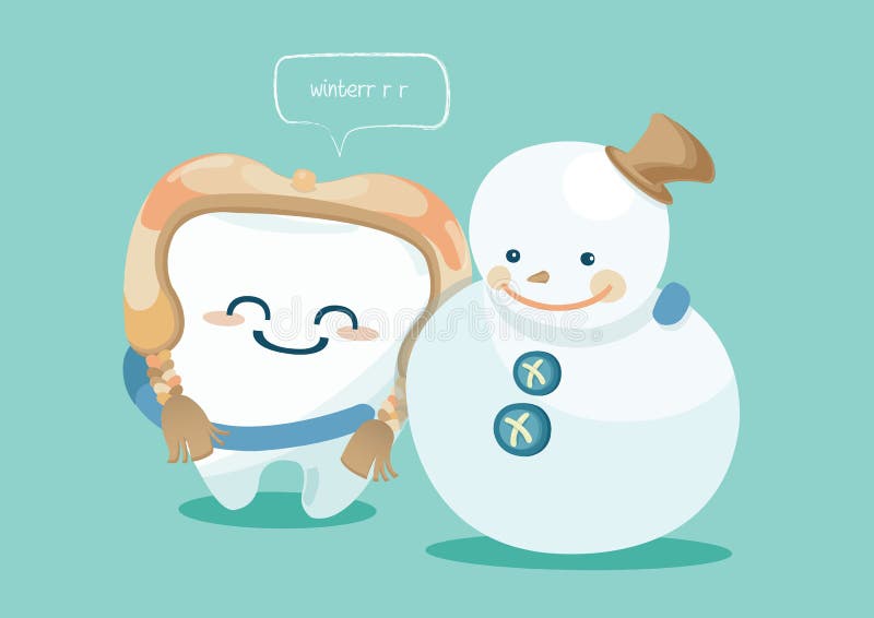 Winter of tooth stock vector. Illustration of dentistry - 38334531