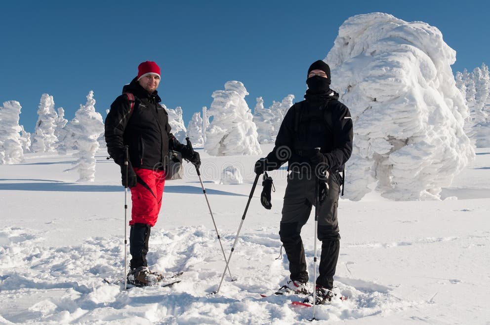 Winter Tourists stock photo. Image of frost, males, blue - 23210860