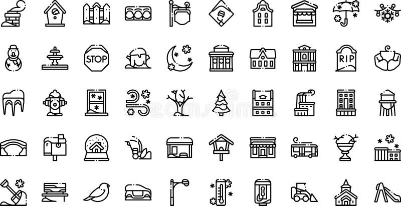 Winter Town Icons High-Quality Vector Icons Collection with Editable ...