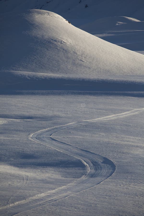 Winter track on the snow stock image. Image of curves - 43760111