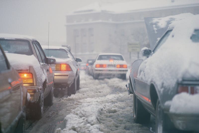 Winter traffic stock image. Image of snow, slushy, light - 23162157
