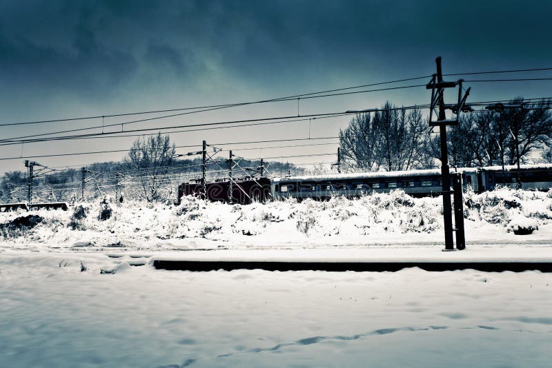 Winter tracks stock photo. Image of silent, train, clean - 1490830