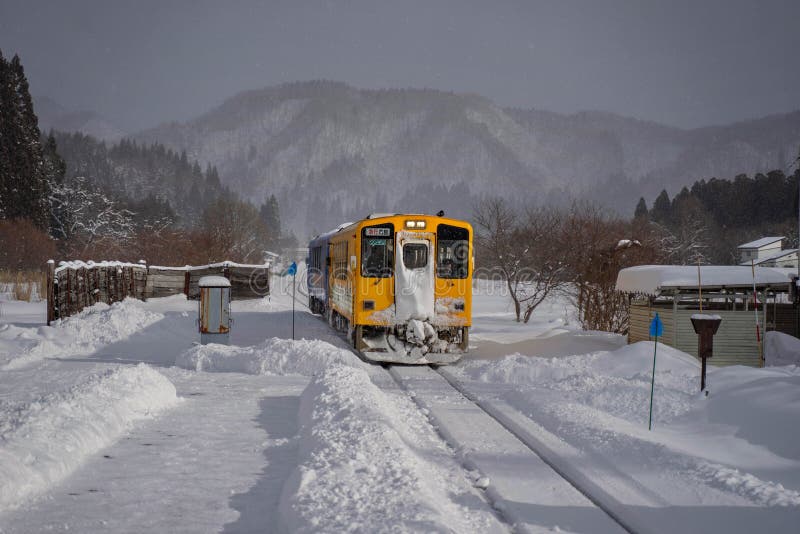 Winter train through snow stock photo. Image of train - 220510164