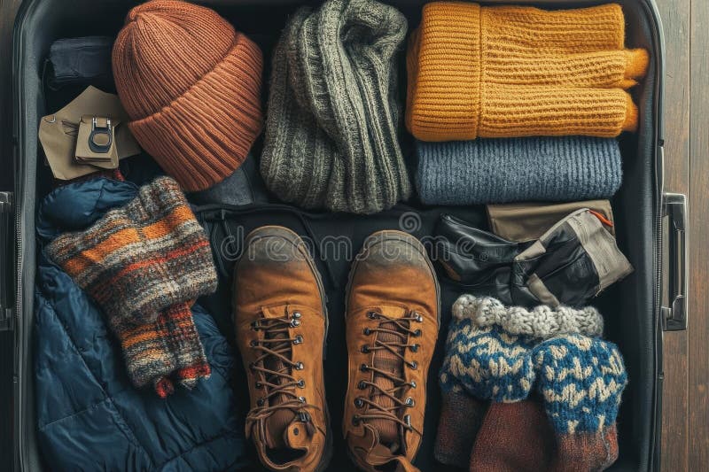 Winter Travel Essentials Packed in a Suitcase, a Visual Guide To ...