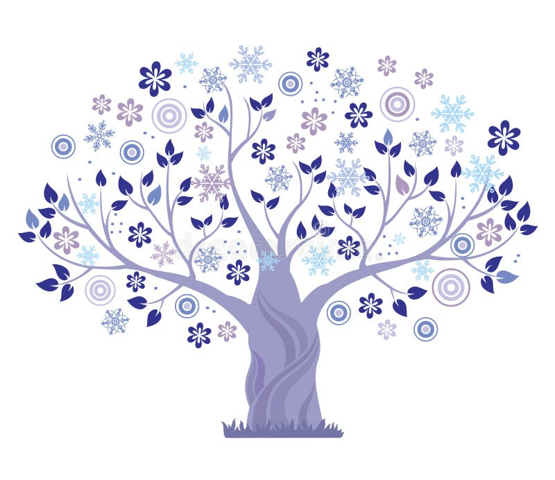 Winter tree. stock vector. Illustration of design, botanical - 16235238