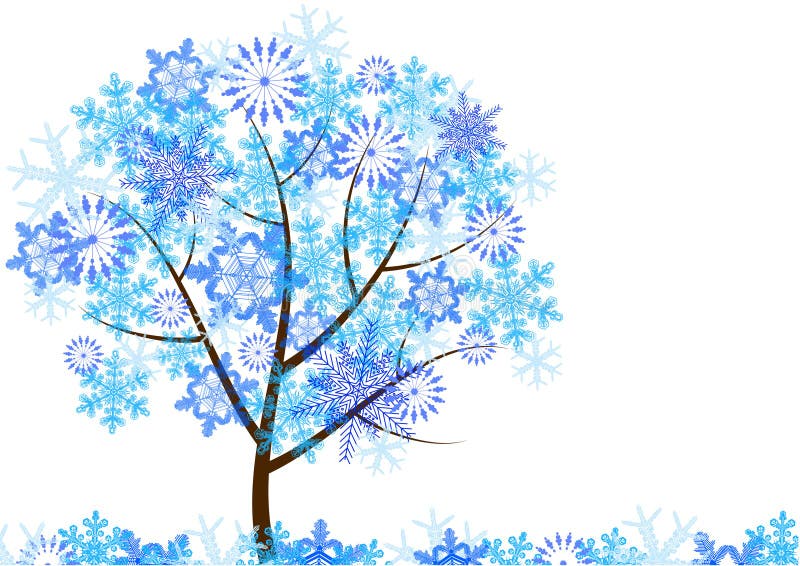 Winter tree, stock vector. Illustration of drawing, star - 16808603