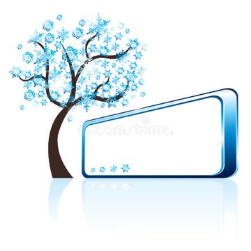 Winter tree and banner stock vector. Illustration of wood - 10723306
