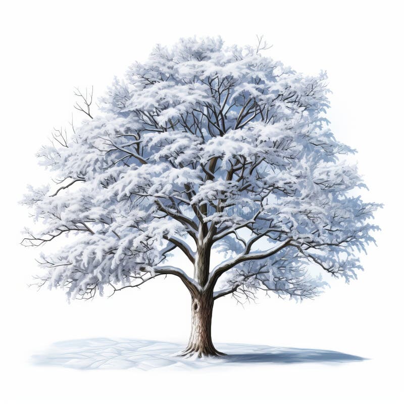 Winter Tree in Hyper-detailed Realistic Rendering: Uhd Image Stock ...