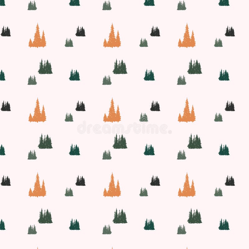 Winter Tree Shape Pattern Design Work Stock Illustration - Illustration ...