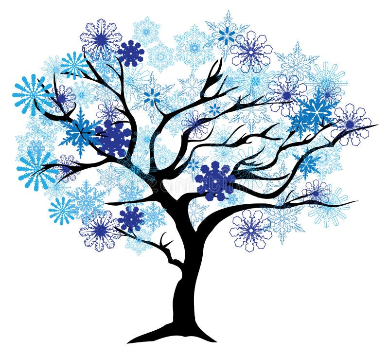 Winter tree stock vector. Illustration of beautiful, composition - 17330869