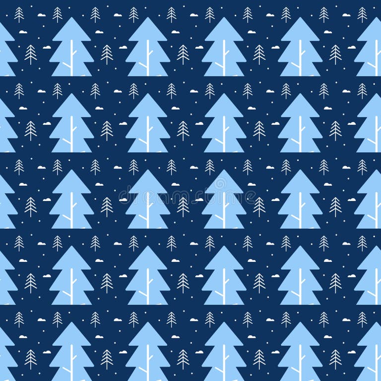 Winter Trees Pattern Modern Flat Design Stock Vector - Illustration of ...