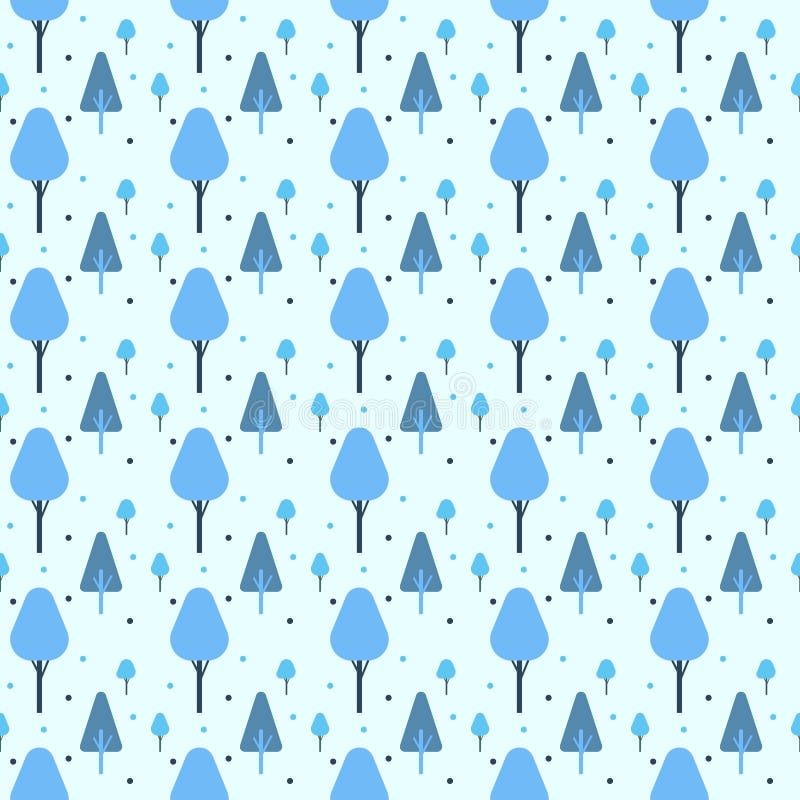 Winter Trees Pattern Modern Flat Design Stock Vector - Illustration of ...