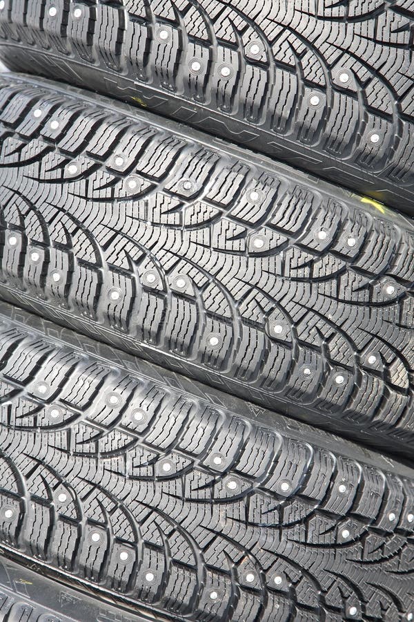 Winter tyre stock image. Image of steel, wheel, tyre, thorns - 8449873