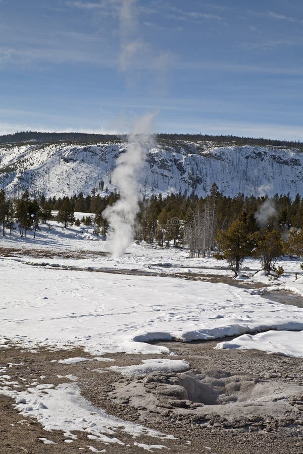 Winter, Upper Geyser Basin, Yellowstone NP Stock Photo - Image of heat ...