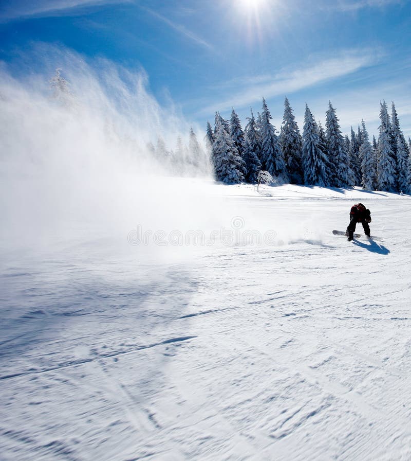 Snow splash stock photo. Image of season, fast, trick - 13161646