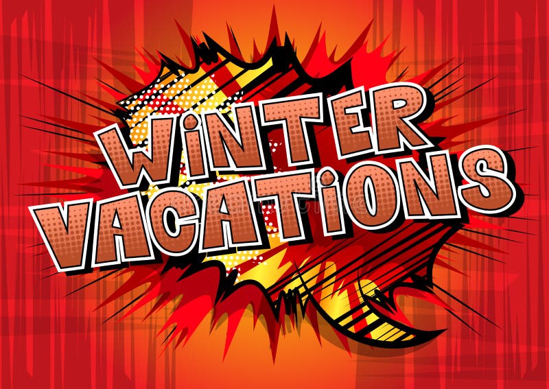 Winter Vacation - Comic Book Style Words. Stock Illustration ...