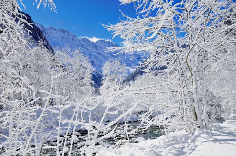 Winter Valley stock image. Image of valley, mountains - 7320449